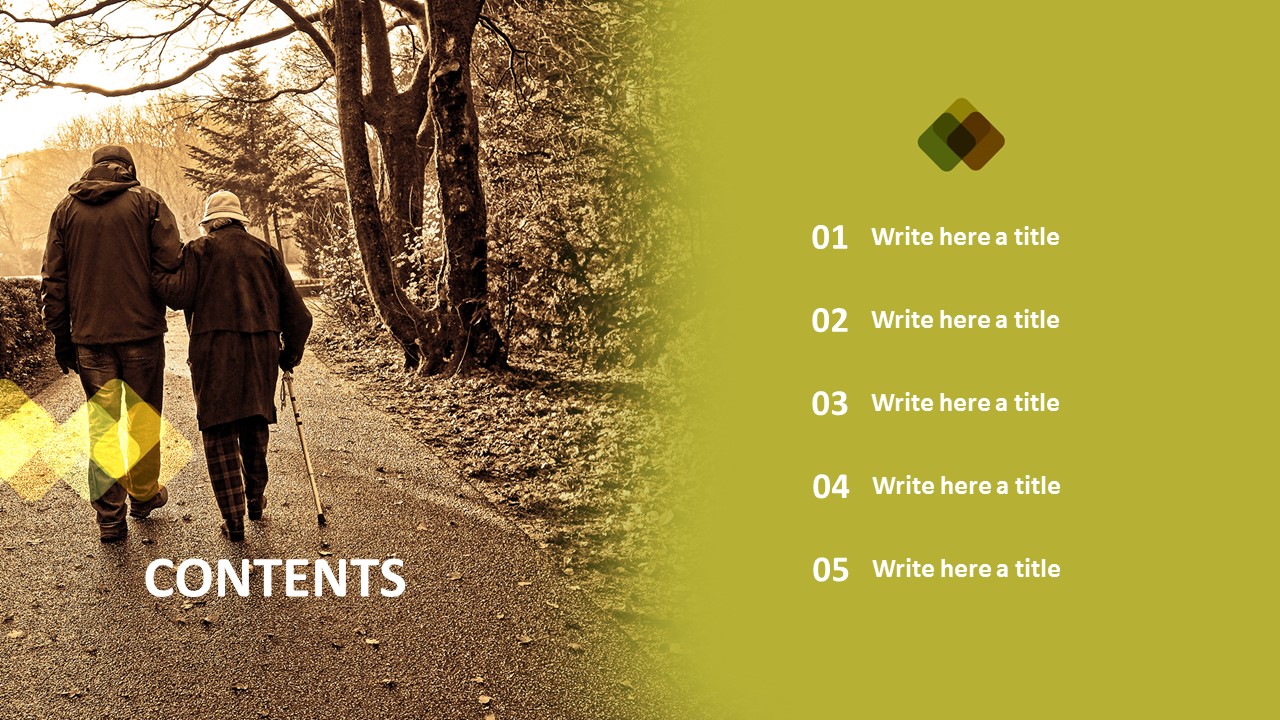 Free Google Slides Template Design - Elderly Couple Walking