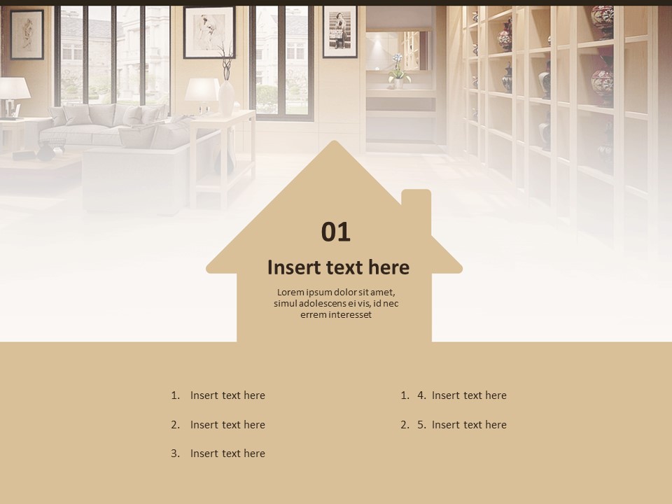 Free Powerpoint Template - Living Room Interior