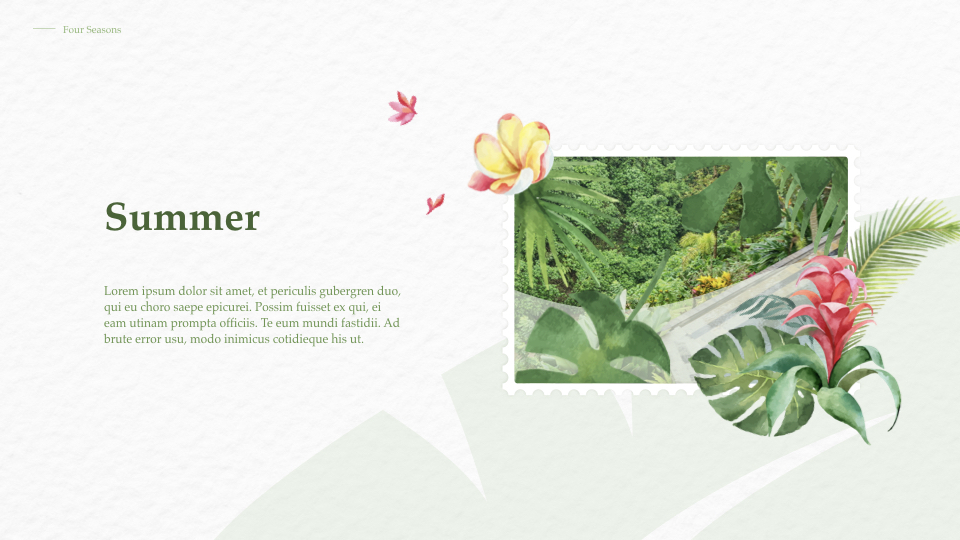 Four Seasons Watercolor Design PowerPoint to Keynote