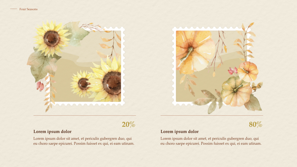 Four Seasons Watercolor Design PowerPoint to Keynote