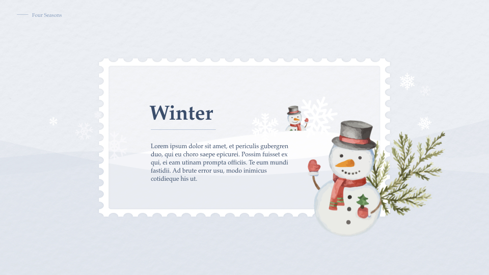 Four Seasons Watercolor Design PowerPoint to Keynote
