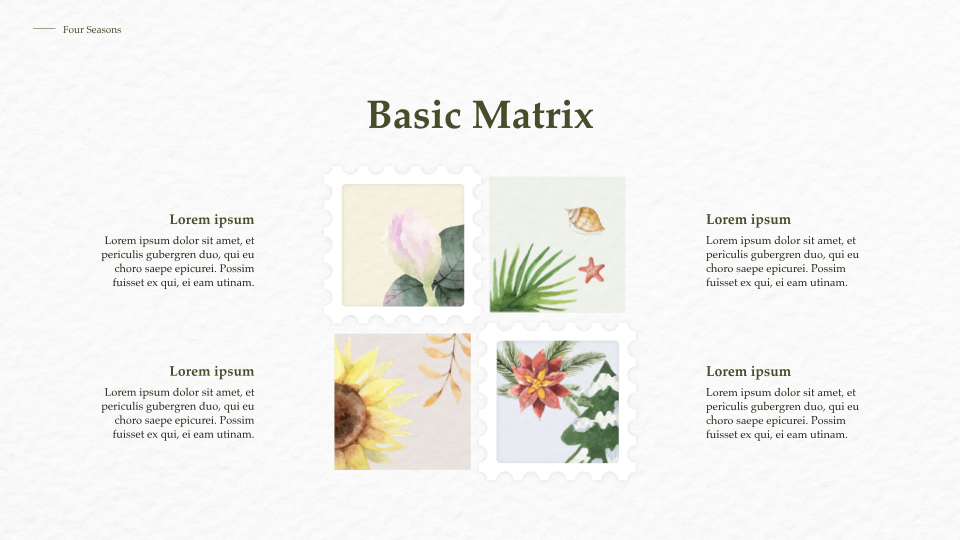 Four Seasons Watercolor Design PowerPoint to Keynote