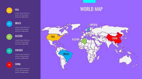 World Map Google Slides Template Design