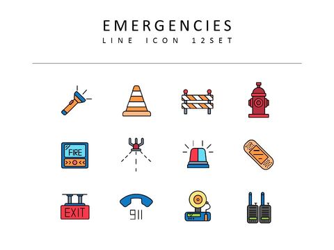 Emergencies Vector Icons|Diagram