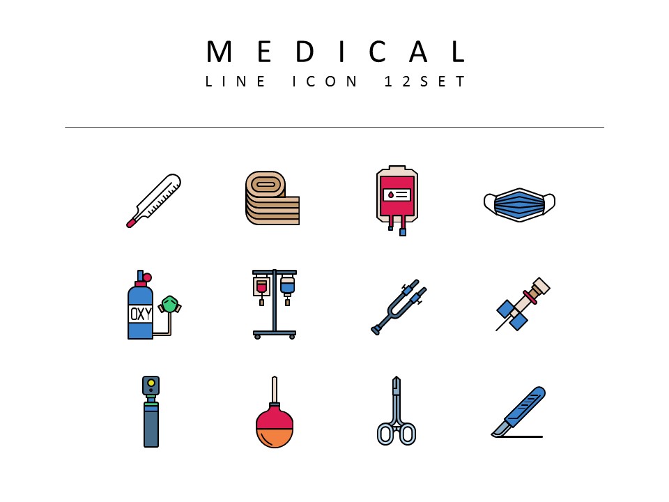 의료 기기 아이콘 세트