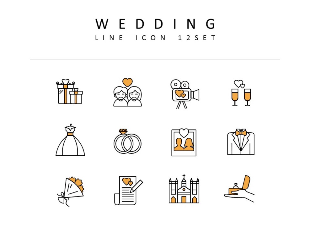 Wedding Flat Design Icons
