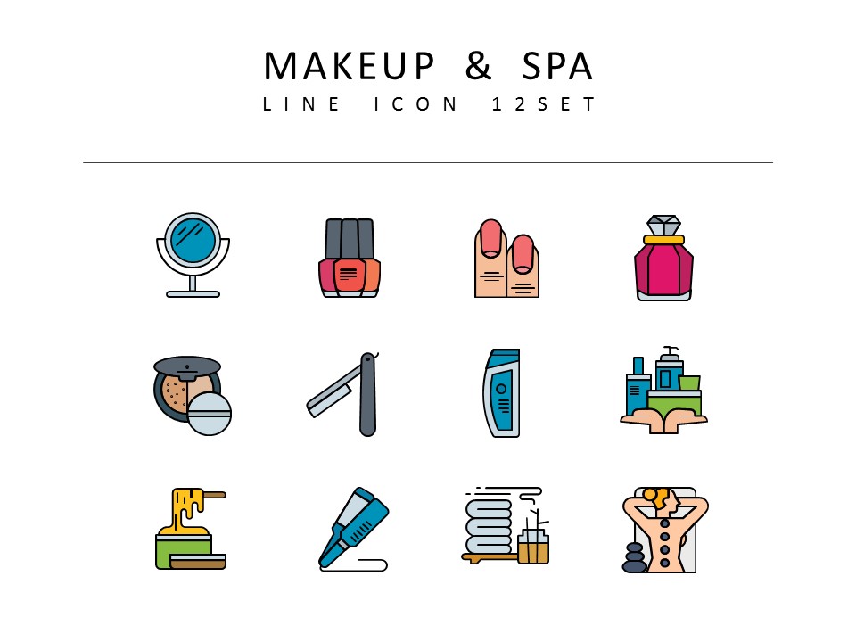 Makeup & spa Icons Set