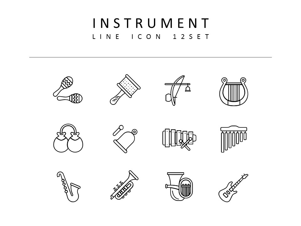 Music Instrument Flat Design Icons|Diagram