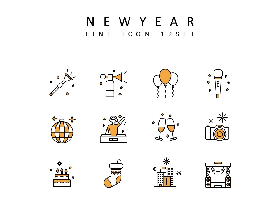 New year Icons Set