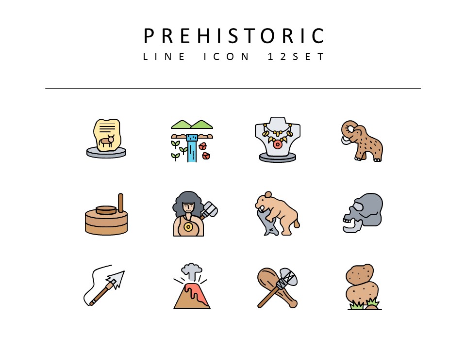 Prehistoric Icons Set