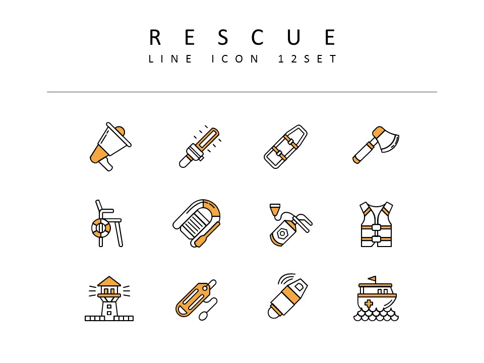 Rescue Flat Design Icons|Diagram