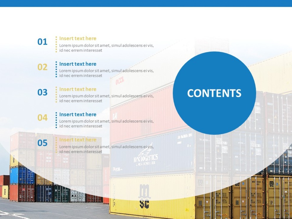 Libérer Transport de conteneurs - Modèle PowerPoint gratuit