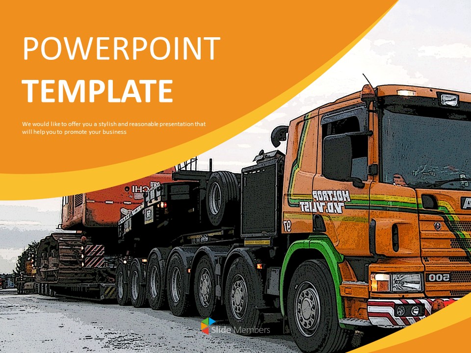 Gratis Camión de transporte - Diseño de plantillas de PowerPoint gratis