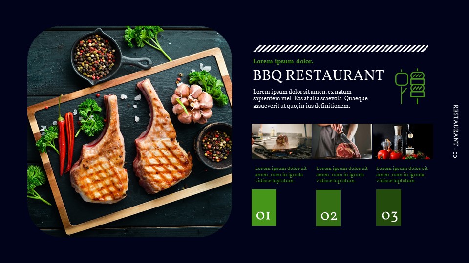 BBQ Restaurant Simple Presentation Google Slides Template
