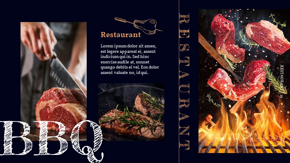 BBQ Restaurant Simple Presentation Google Slides Template
