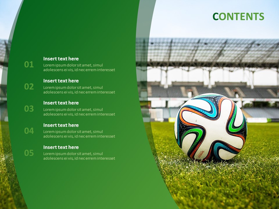 A Soccer Ball and a Stadium - Free PPT Sample