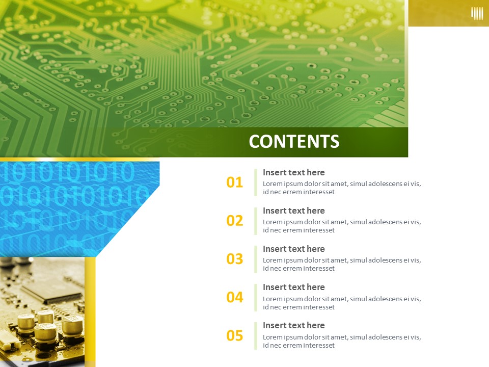 Libérer Modèle PowerPoint gratuit - Cartes de circuits informatiques