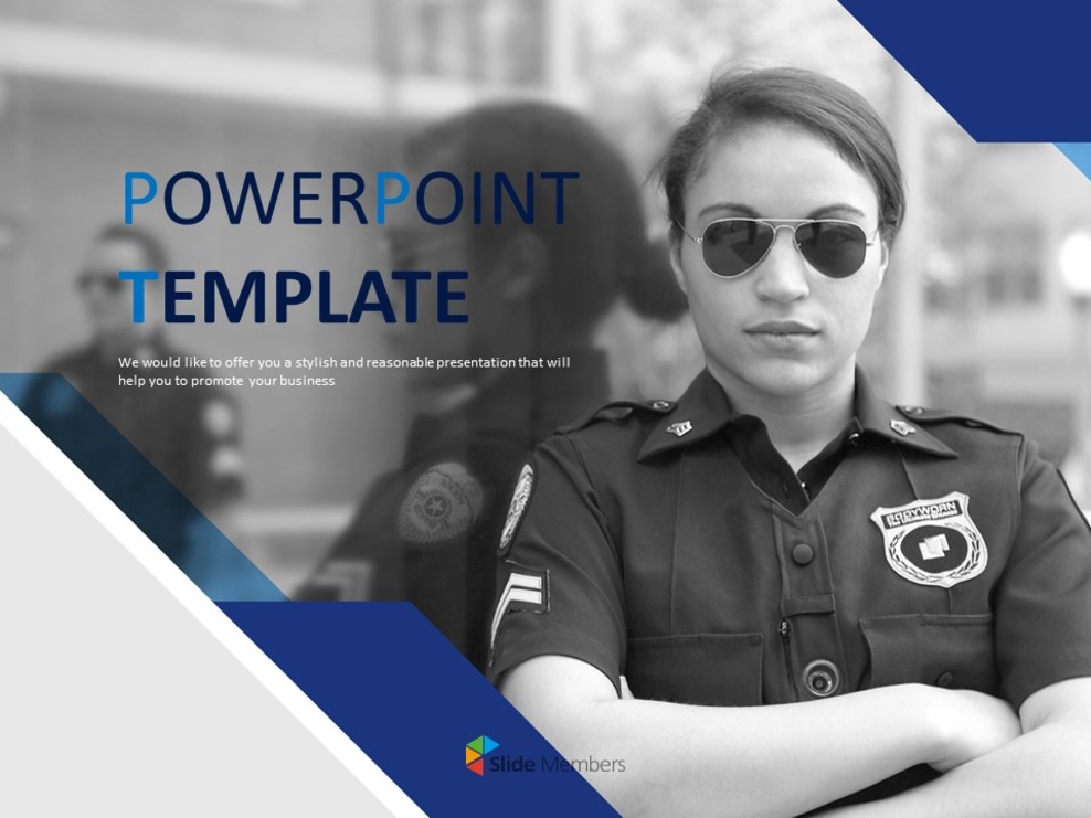 Free PPT Template - Female Police Officer