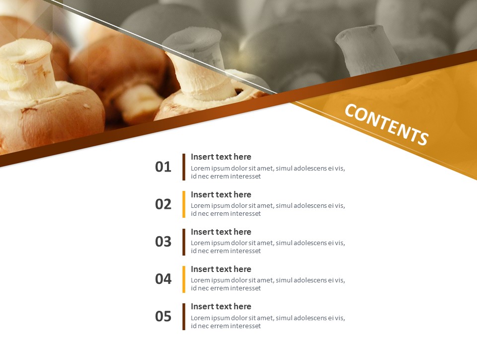 Free Powerpoint Sample - Fresh Mushroom