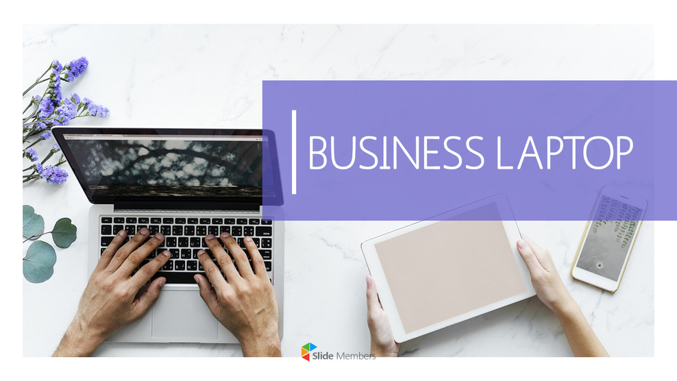 Business laptop PowerPoint Templates