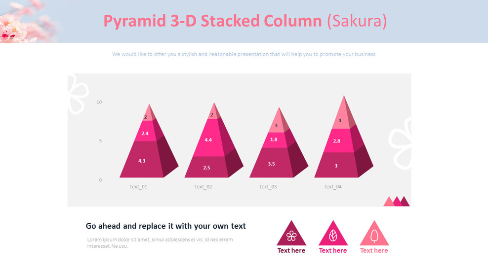 Pyramid 3-D Stacked Column (Sakura)