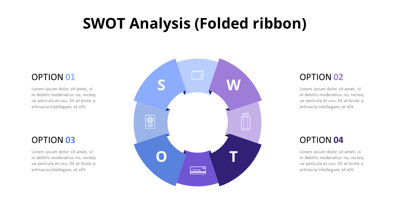 Purple SWOT Analysis Diagram