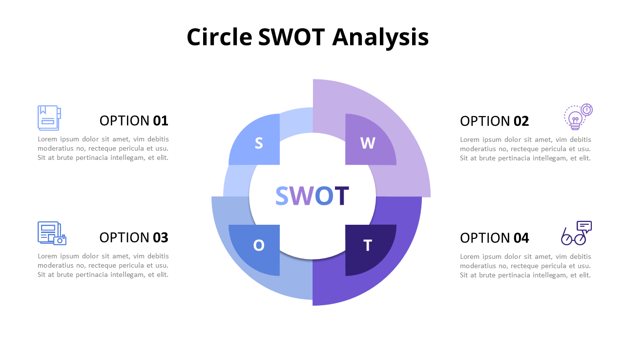 Purple SWOT Analysis Diagram