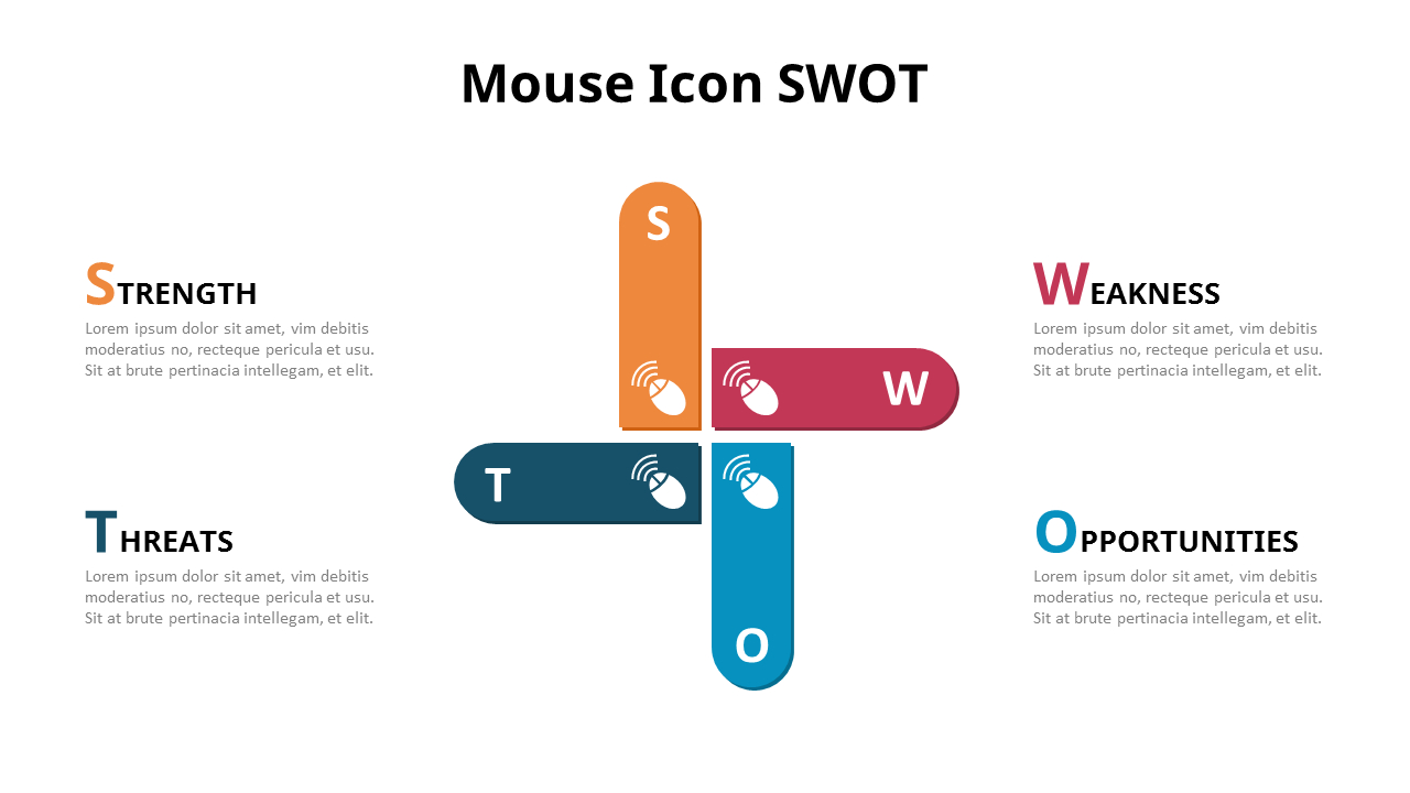 SWOT Analysis with Icons Diagram