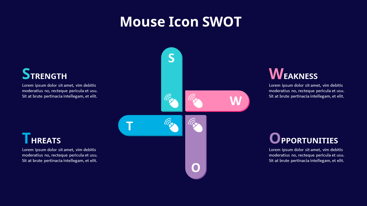 SWOT Analysis with Icons Diagram