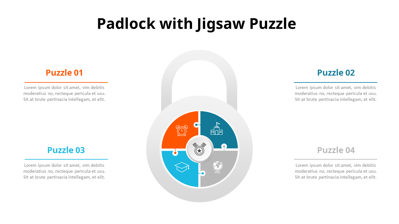 E-Commerce and Cyber Security Puzzle Infographic Diagram
