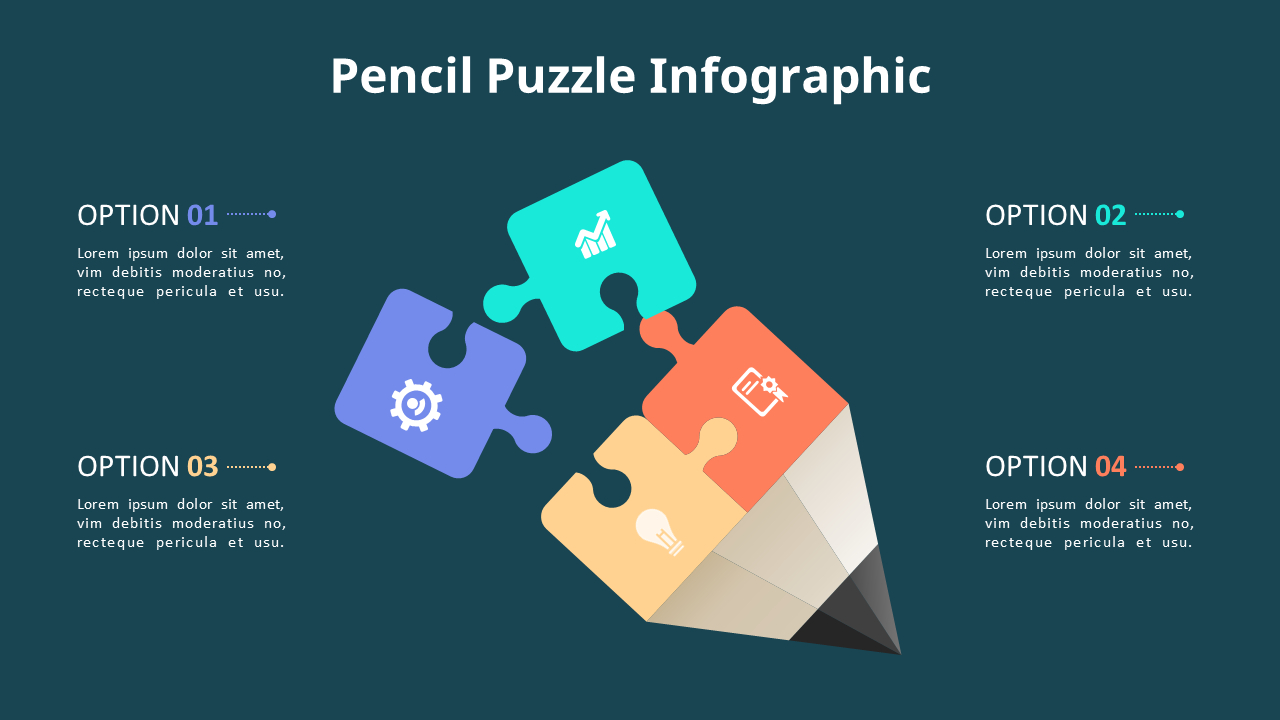 Key and Pencil Puzzle Infographic Diagram