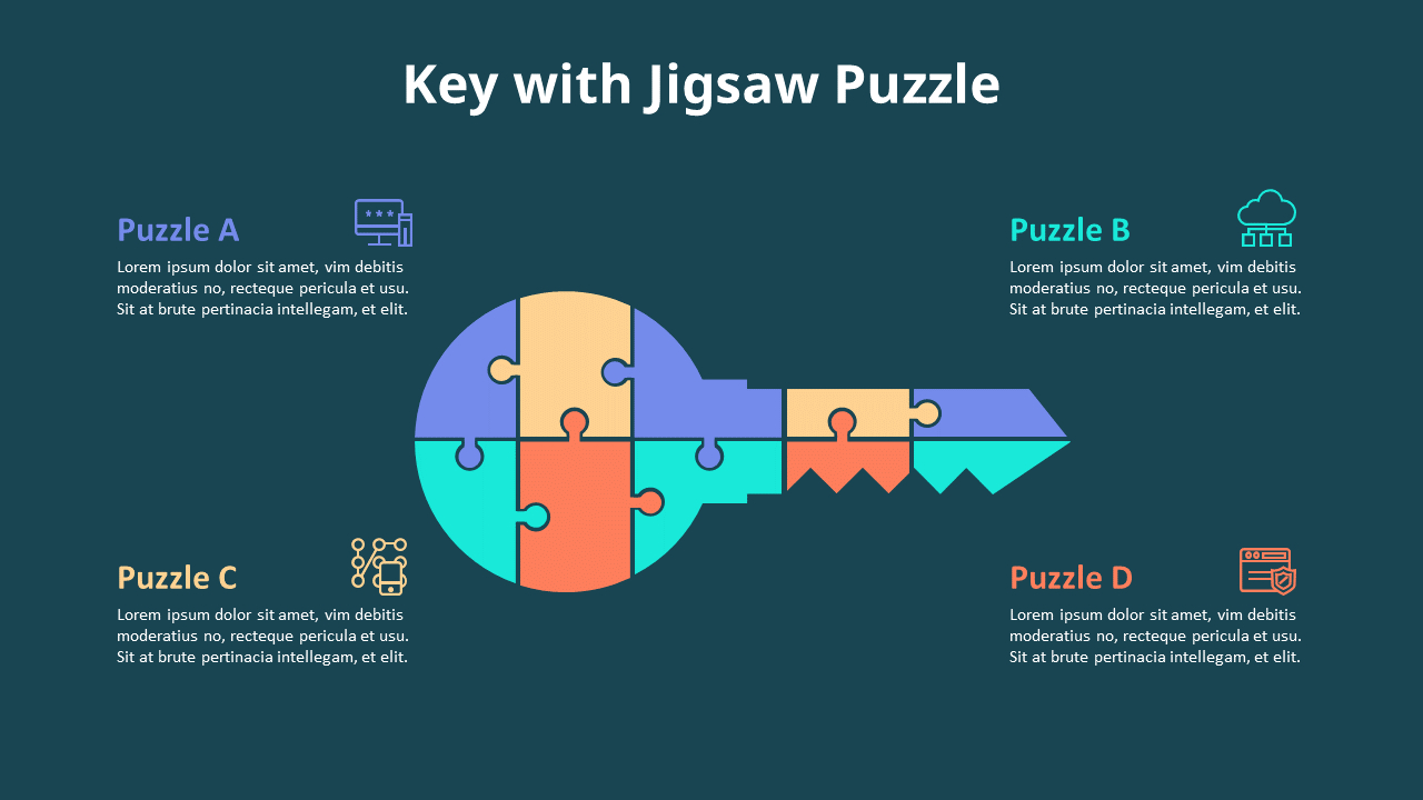 Diagramme dinfographie de puzzle de clé et de crayon