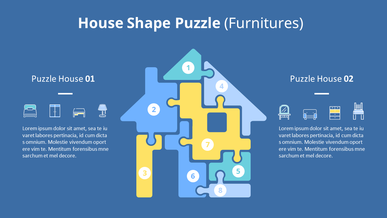 Triangle and House Shaped Puzzle Diagram