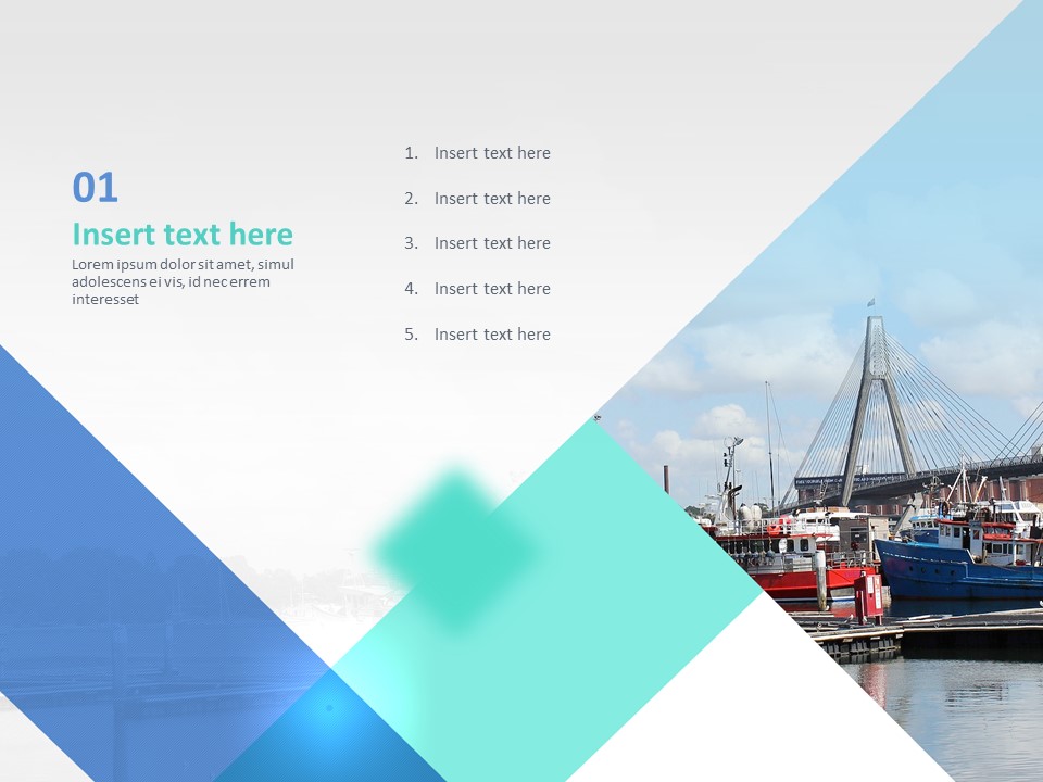 Free PPT Template - A Ship and Fish Market
