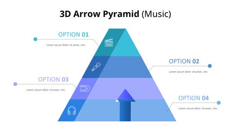 3D Pyramid Infographic Diagram (Music)
