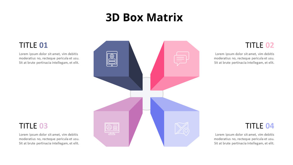 Pastel Tone 3D Box Matrix Diagram