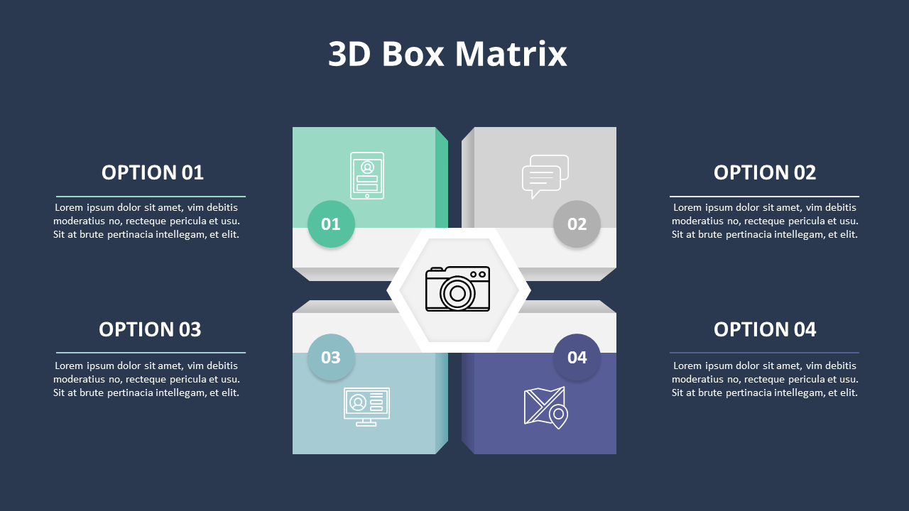 Blue Matrix Tones Powerpoint Diagram > Matrix, List, Infographics,