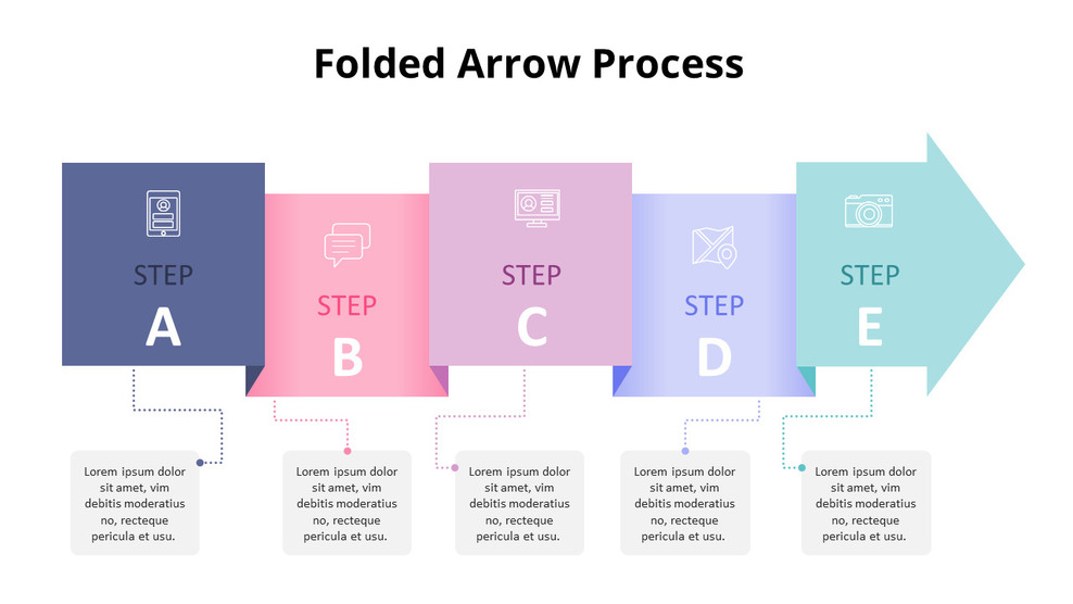Pastel Tone Arrow Shape Process Diagram