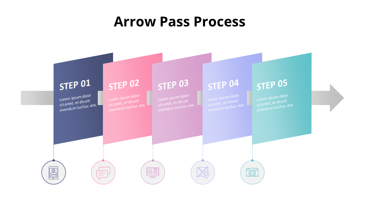 Pastel Tone Arrow Shape Process Diagram