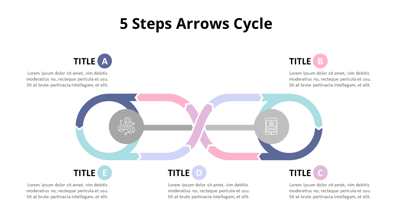 Pastel Tone Arrows Cycle Diagram