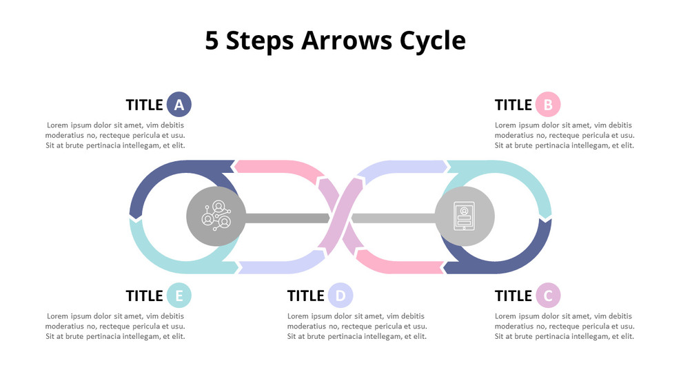 Pastel Tone Arrows Cycle Diagram