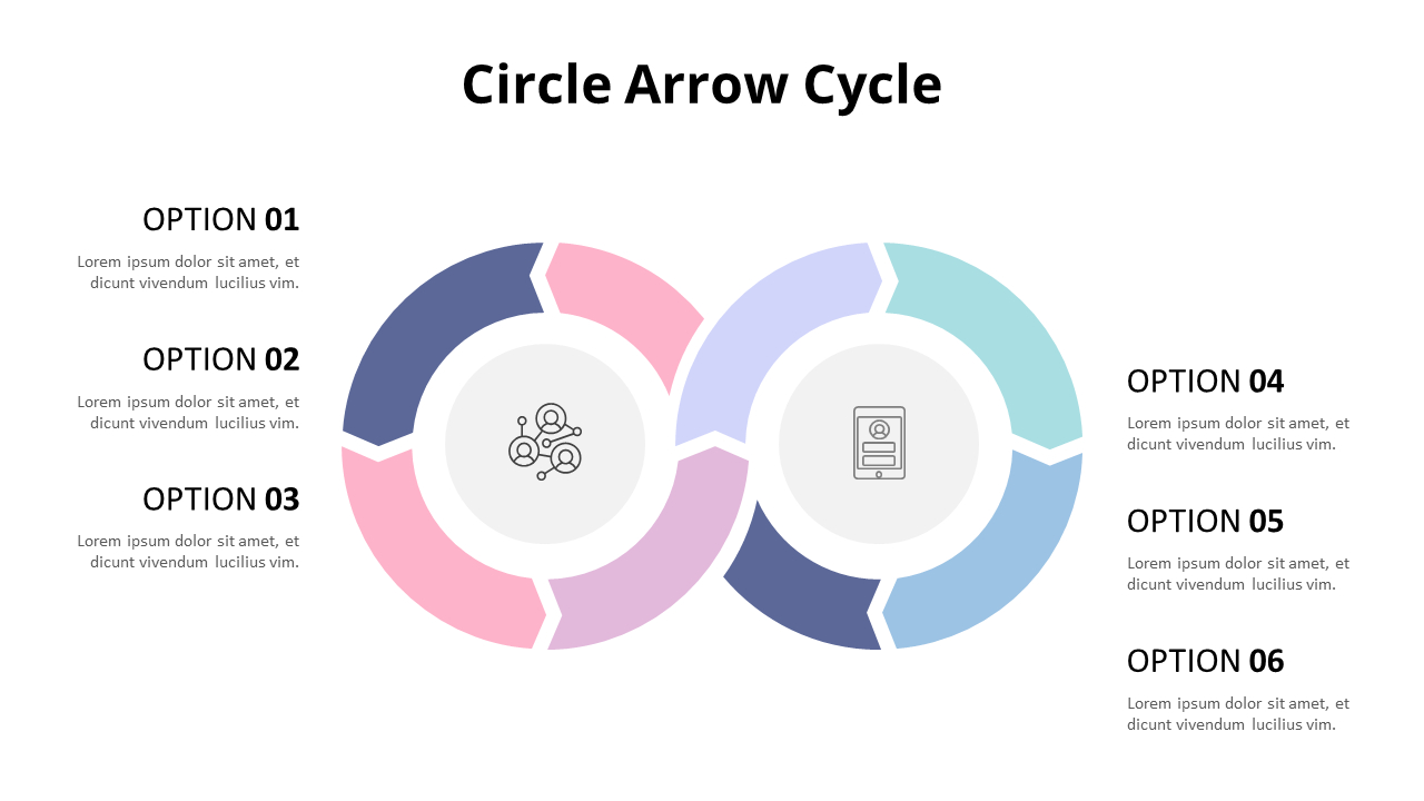 Pastel Tone Arrows Cycle Diagram