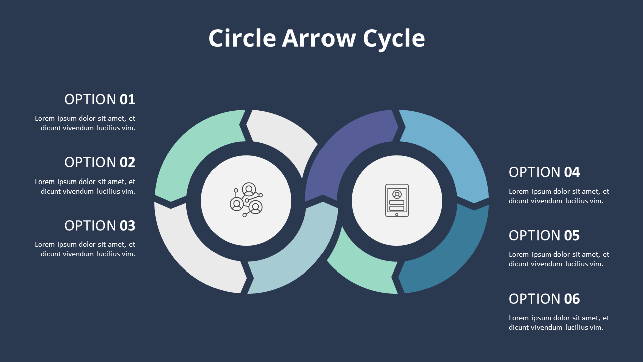 Pastel Tone Arrows Cycle Diagram