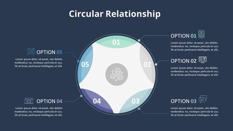 Diagrama de relación circular de tonos pastel