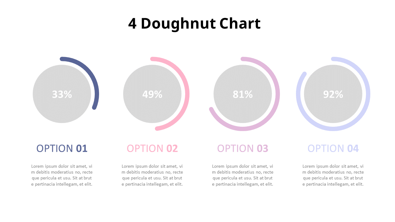 Pastel Tone Doughnut Chart Diagram Set