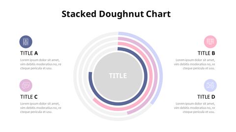 Pastel Tone Doughnut Chart Diagram Set