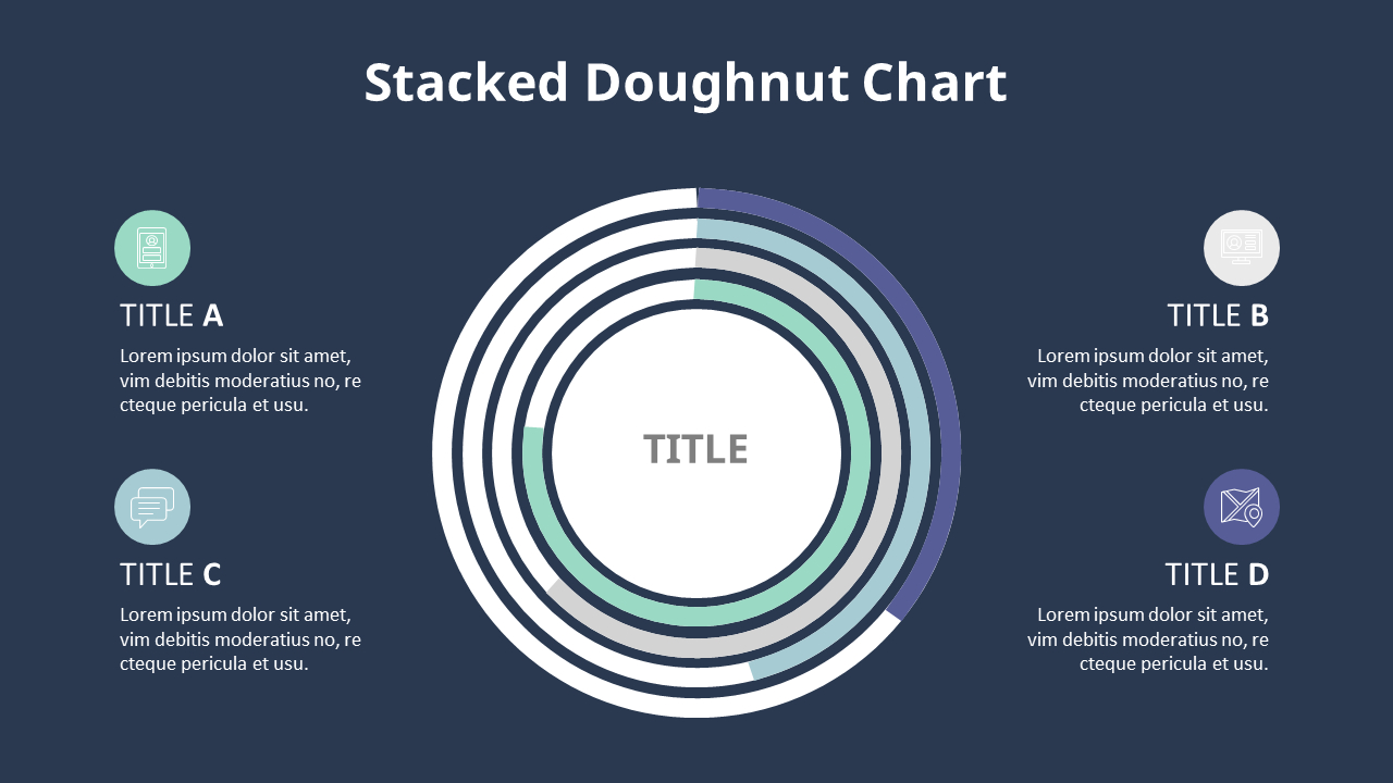 Pastel Tone Doughnut Chart Diagram Set