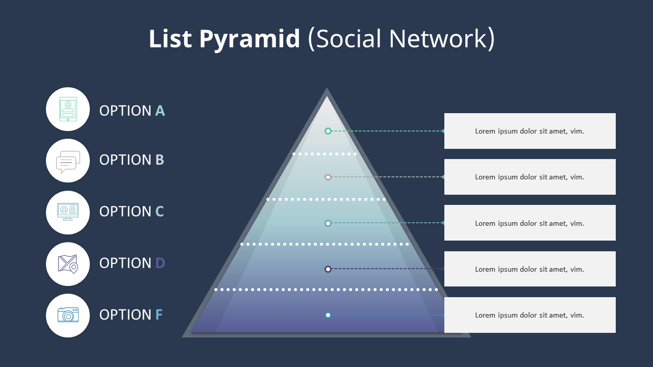 Pastel Tone Pyramid List Diagram