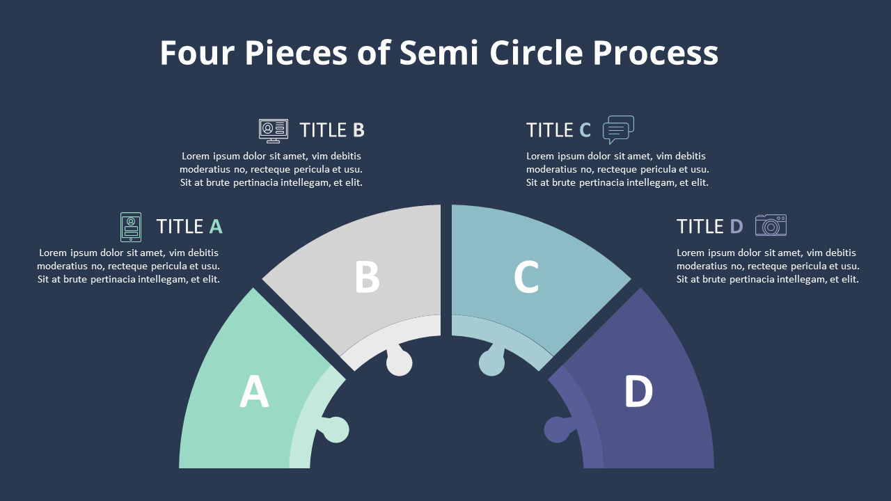 Pastel Tone Semi-Circle Process Puzzle Diagram