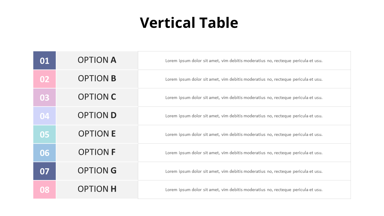 Pastel Tone Table Diagram Set
